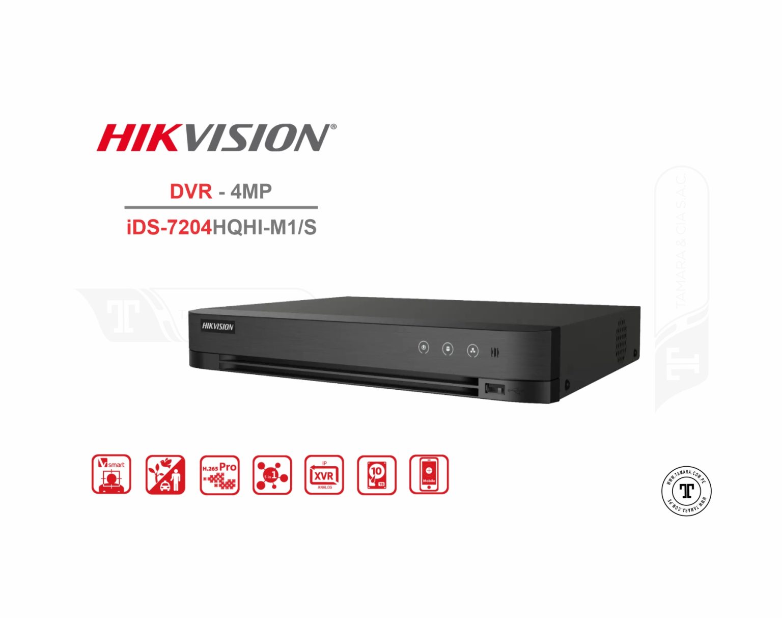 DVR Hikvision Acusense iDS-7204HQHI-M1/S | 1U | 4-CH | HDMI | 1HDD ...